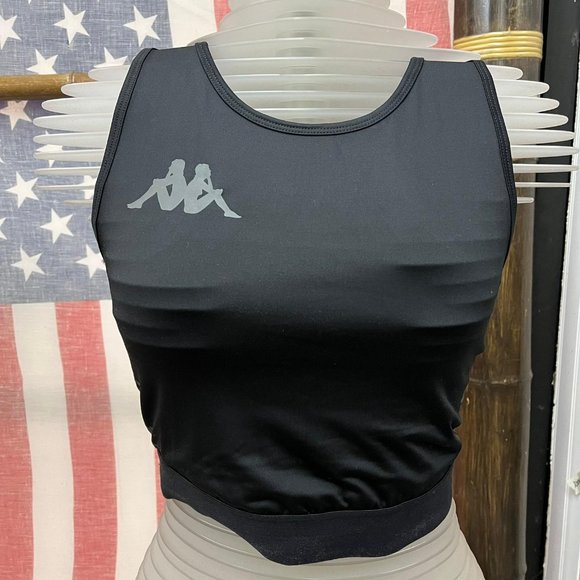Kappa | Tops | Nwt Kappa Crop Tank Top 34maw0 Kombat Alid Black Orange ...